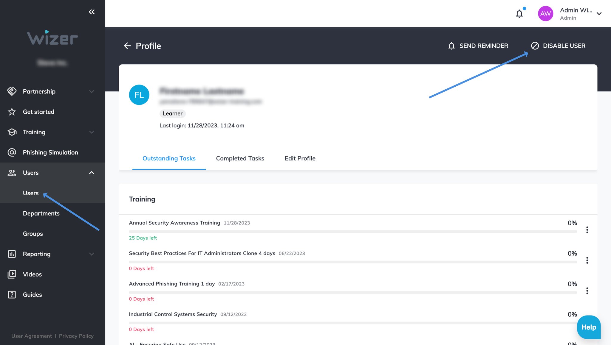 How to Disable and Enable Users