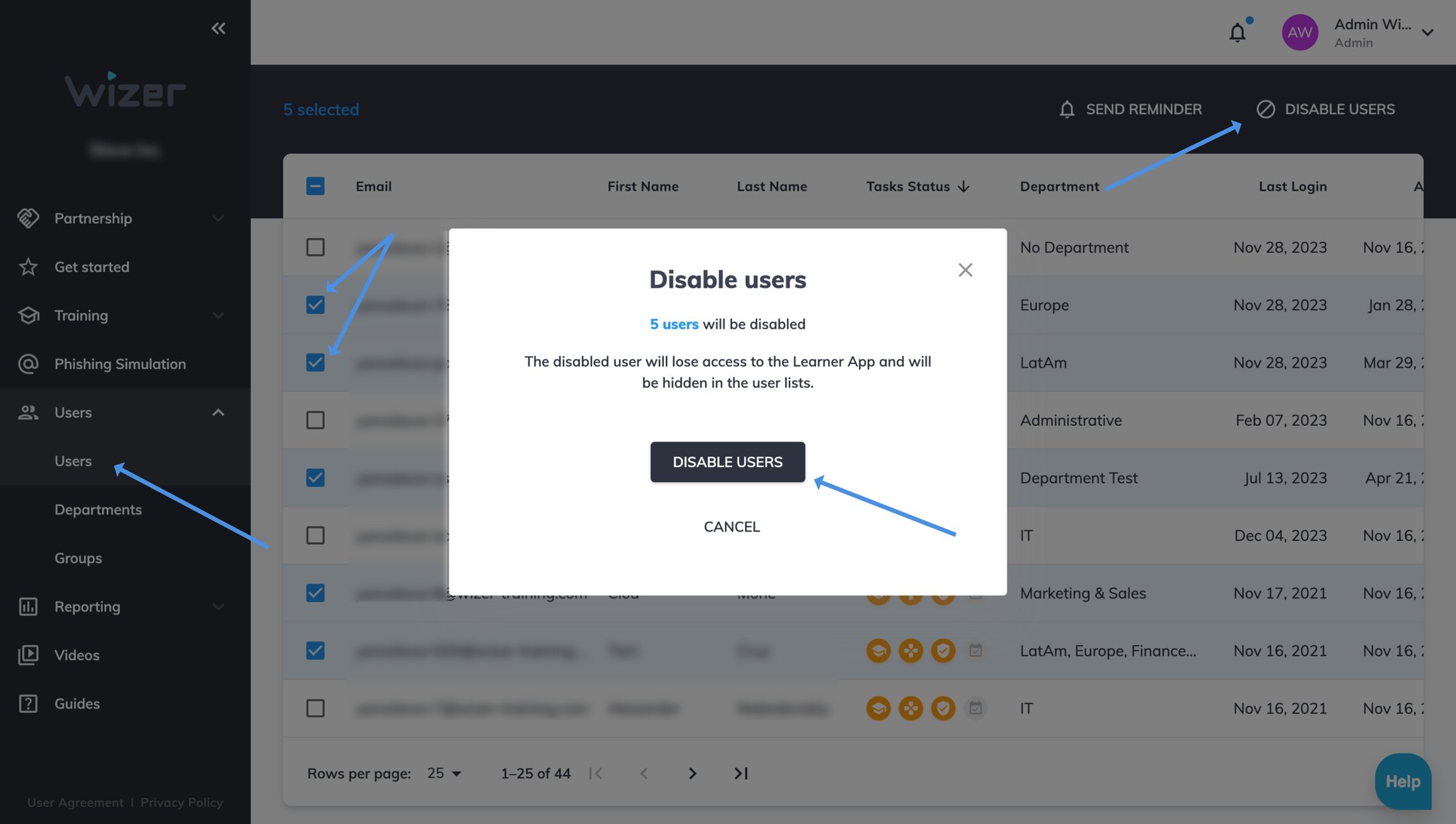 How to Disable and Enable Users
