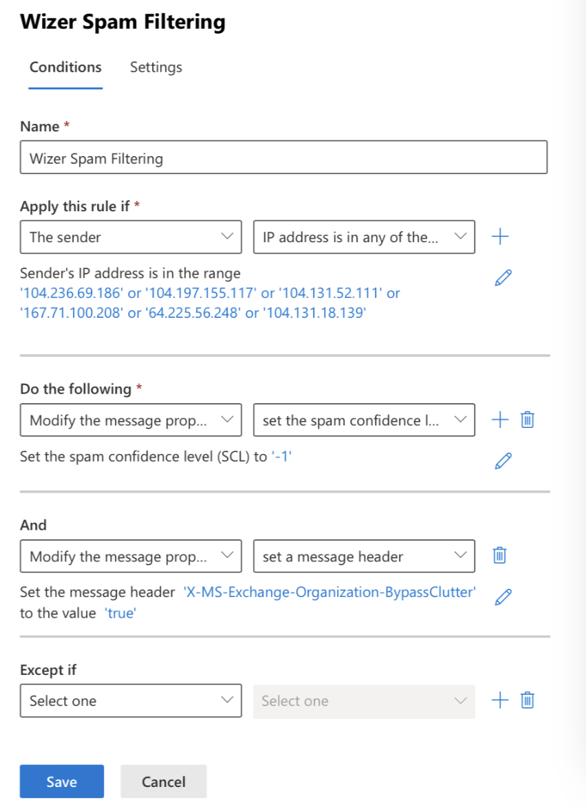 Whitelisting for Office 365