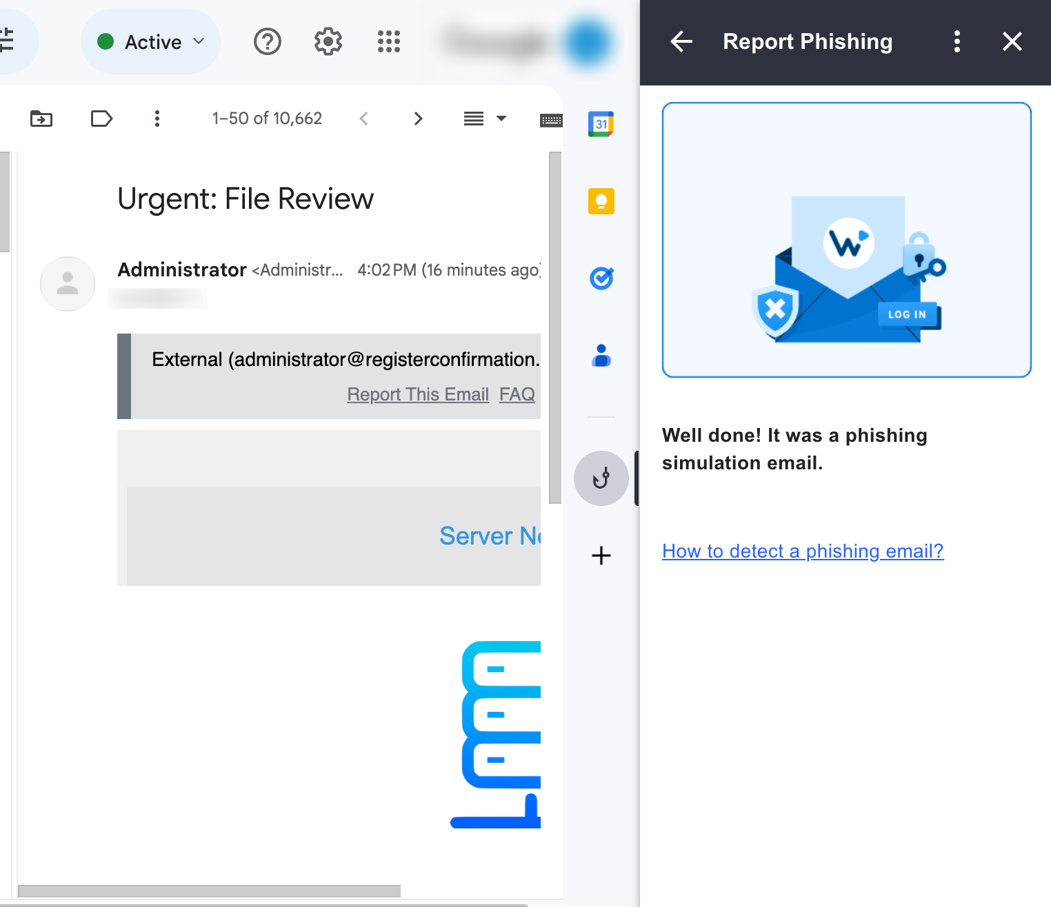 Report phishing extension for Wizer