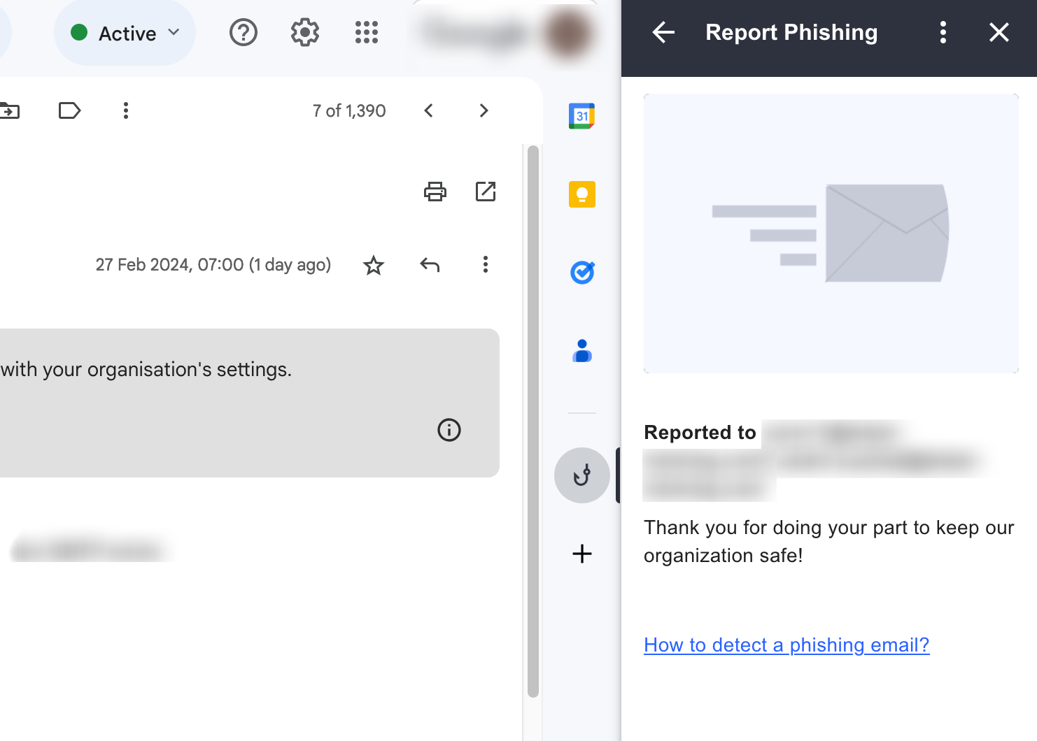 Report phishing extension for Wizer