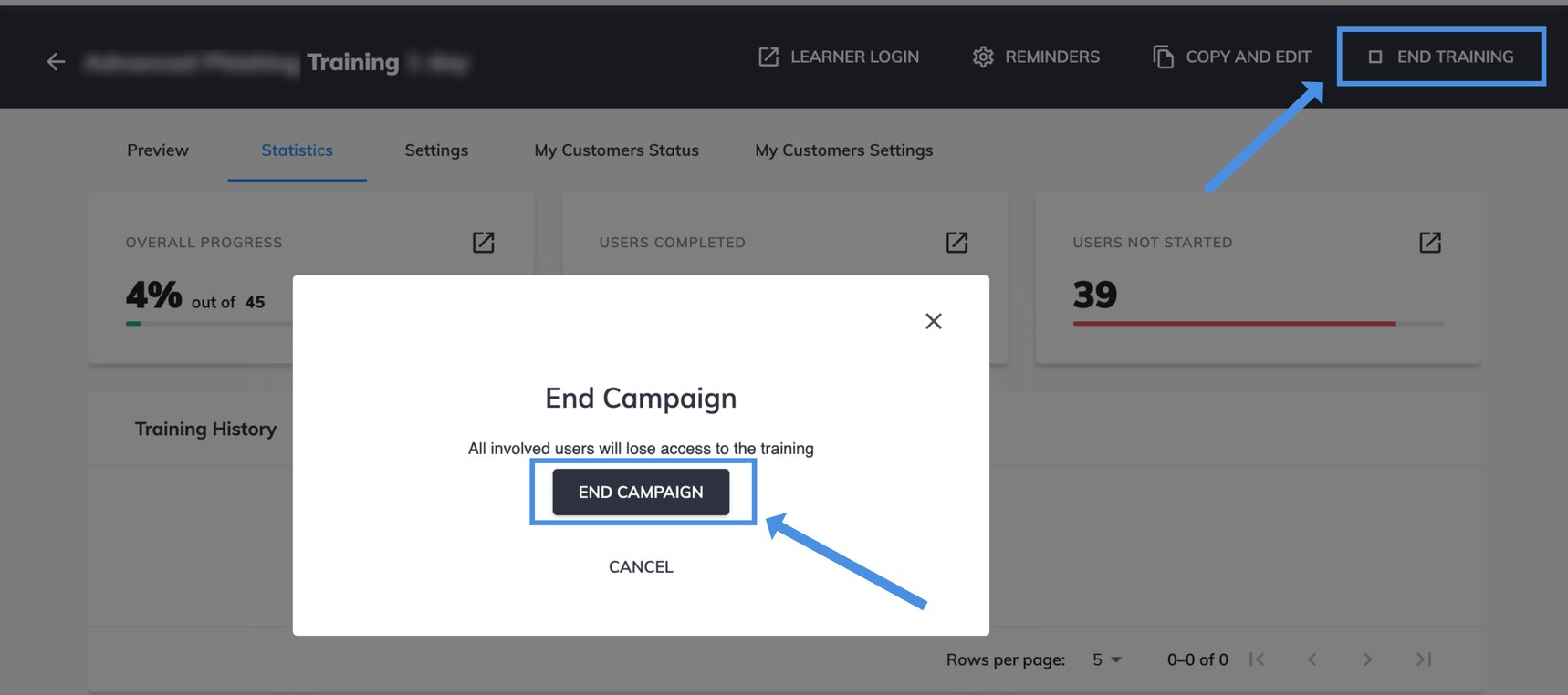How to Set Up, Customize, and End the Training