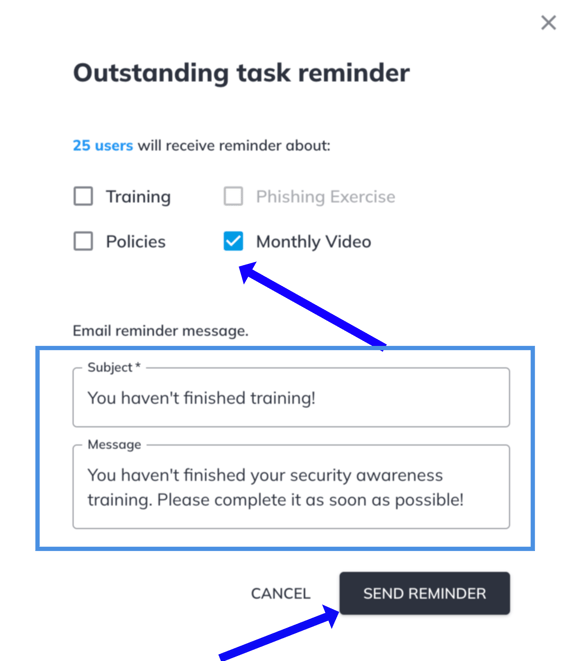 Email Notifications Types and Reminders Customization