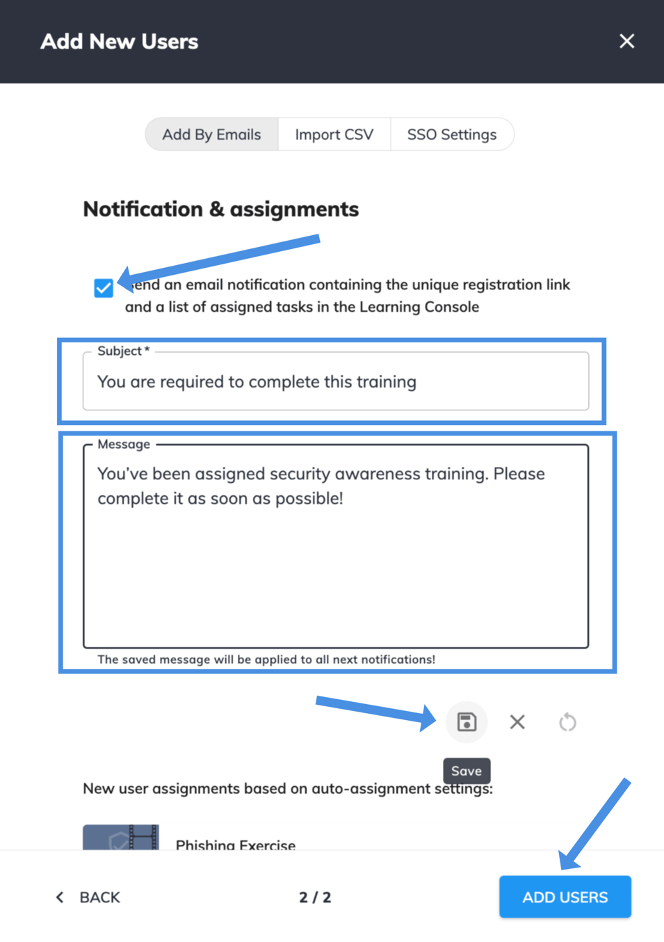 Email Notifications Types and Reminders Customization