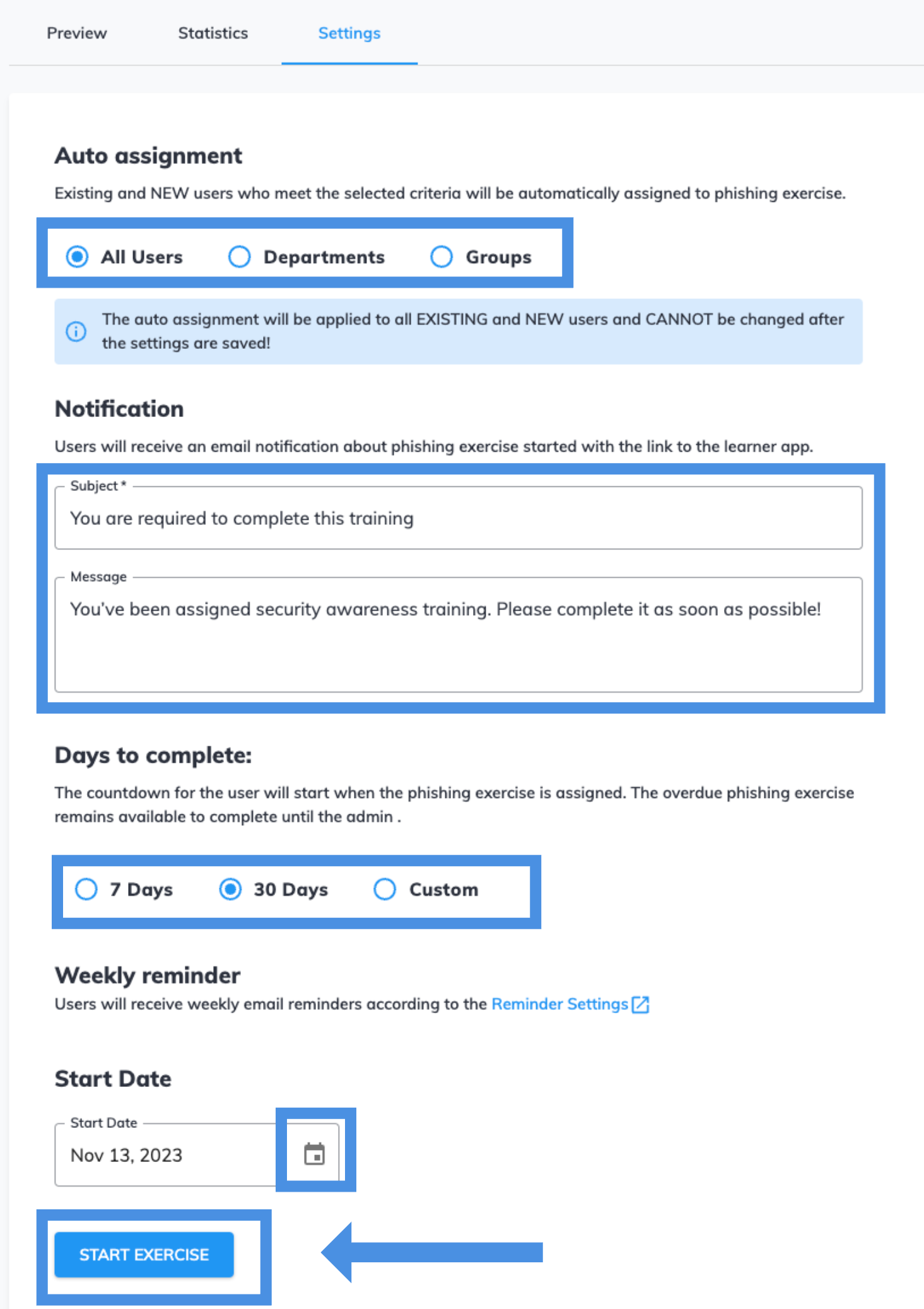 How to Set Up Phishing Exercise?
