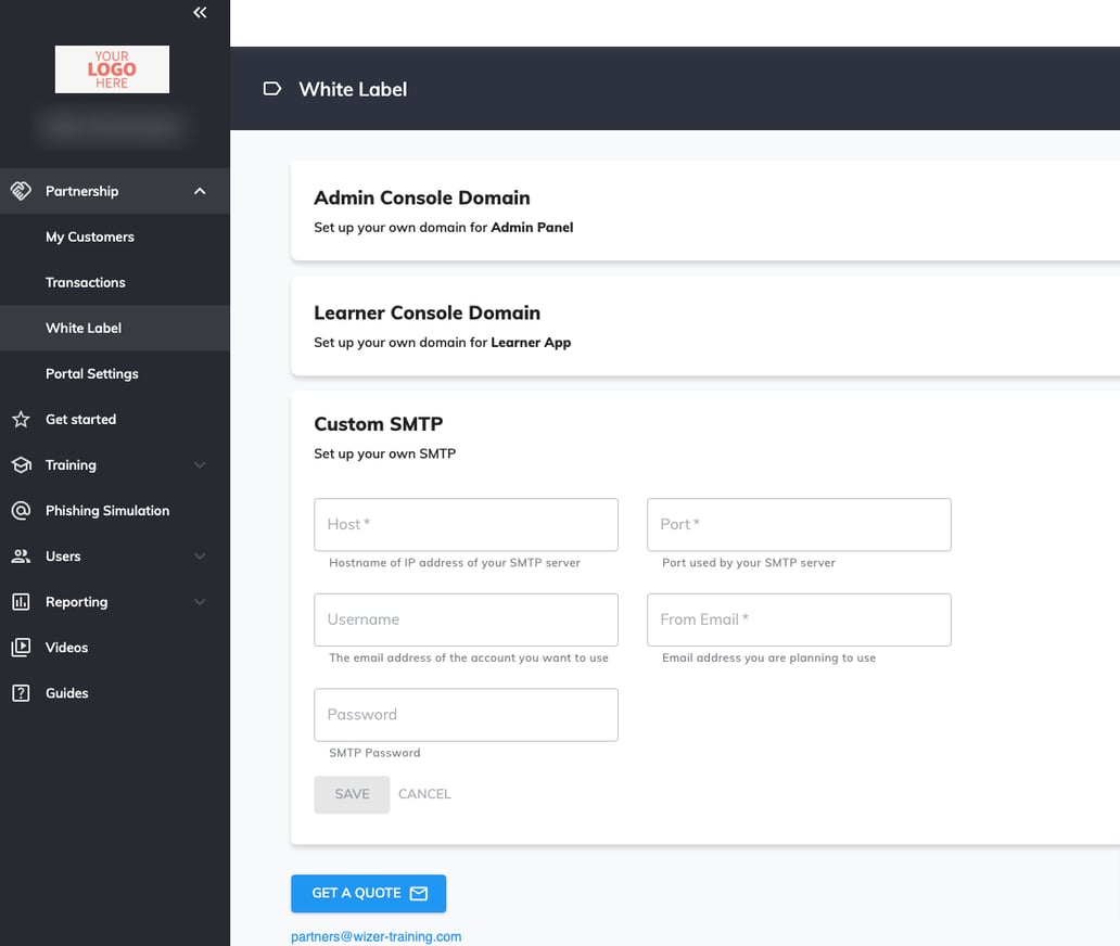 White Label (Partner Console)