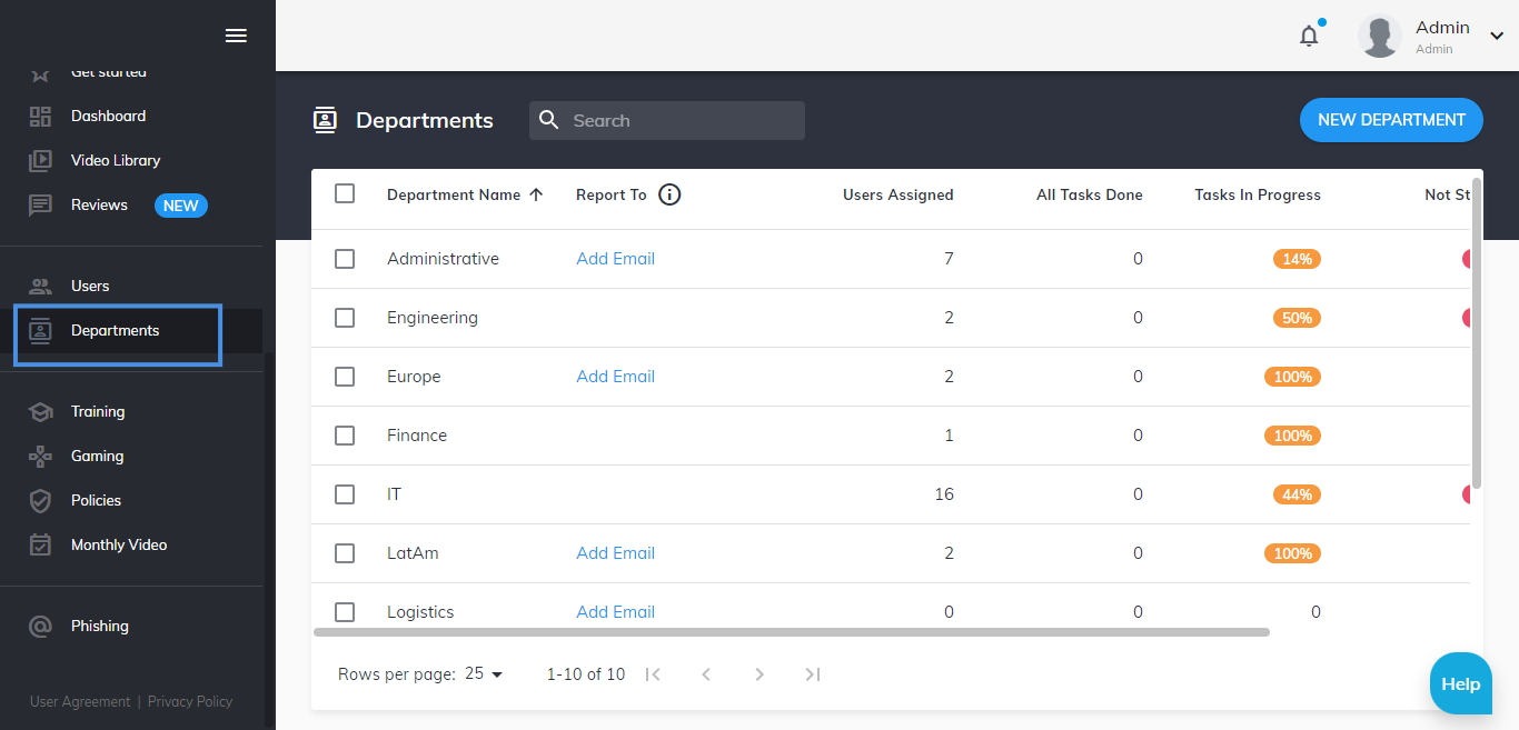 How to Create and Manage Departments
