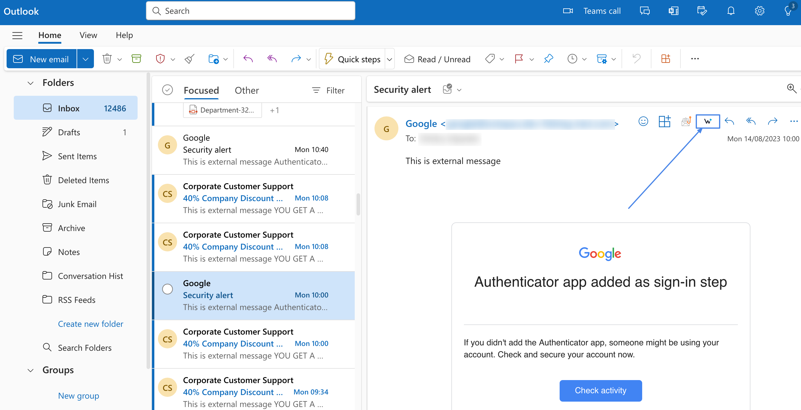 Report phishing extension for Wizer