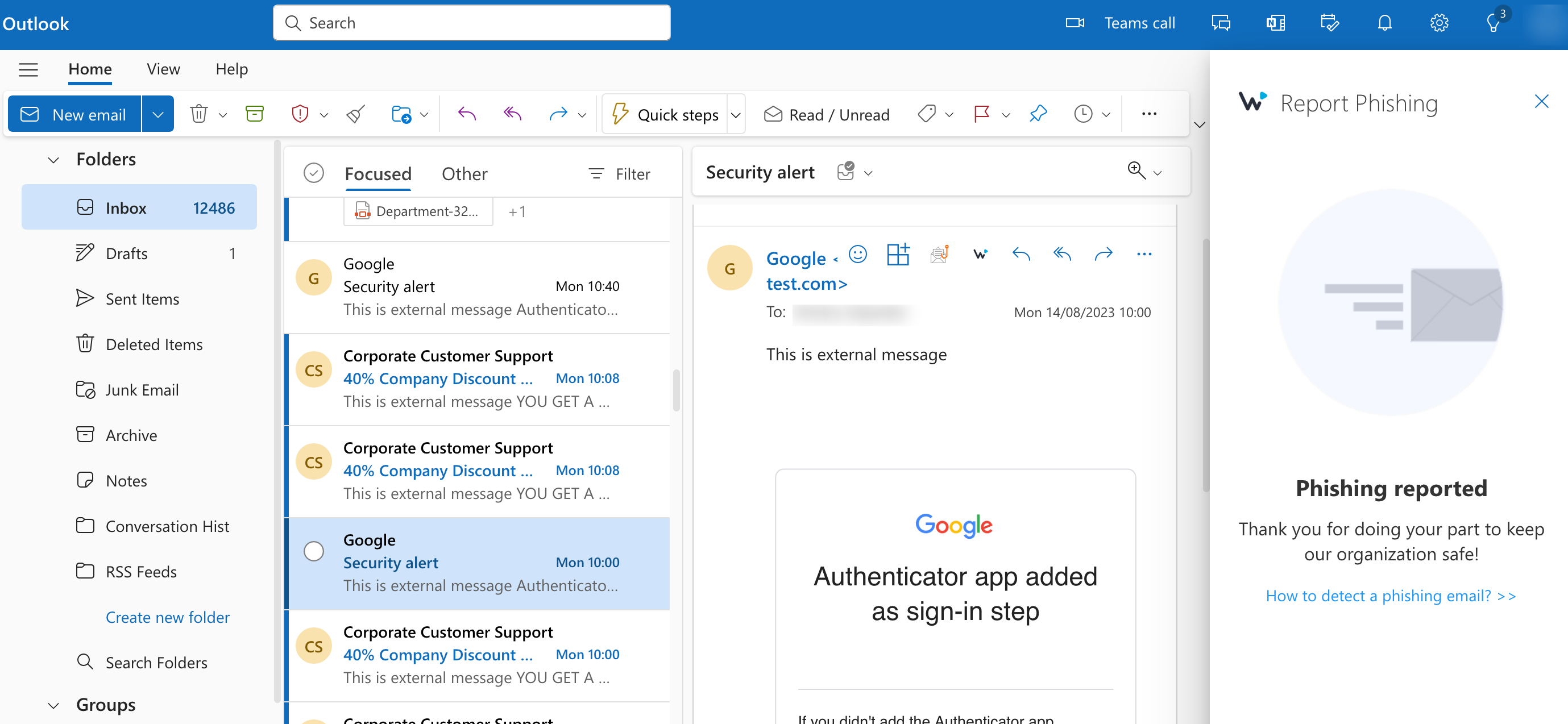 Report phishing extension for Wizer