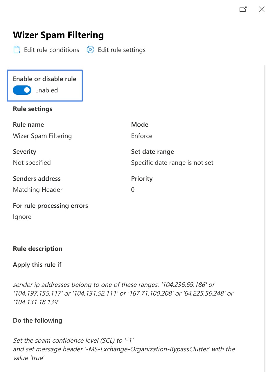 Whitelisting for Office 365