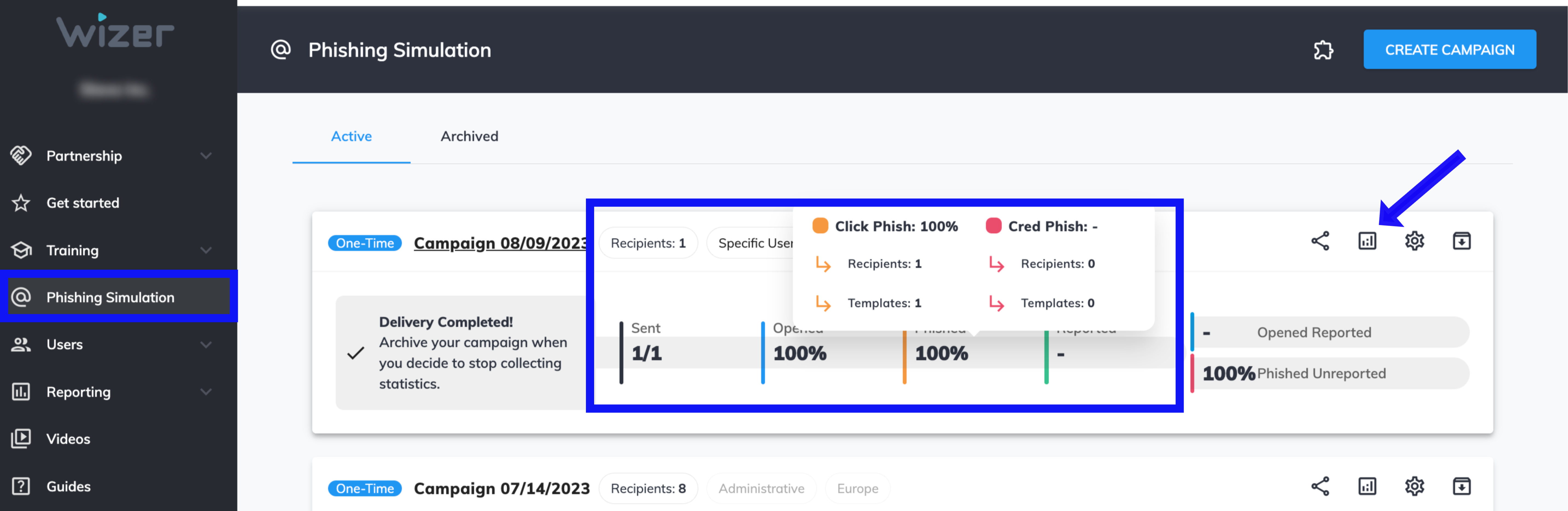 Phishing Campaign Report and Administration